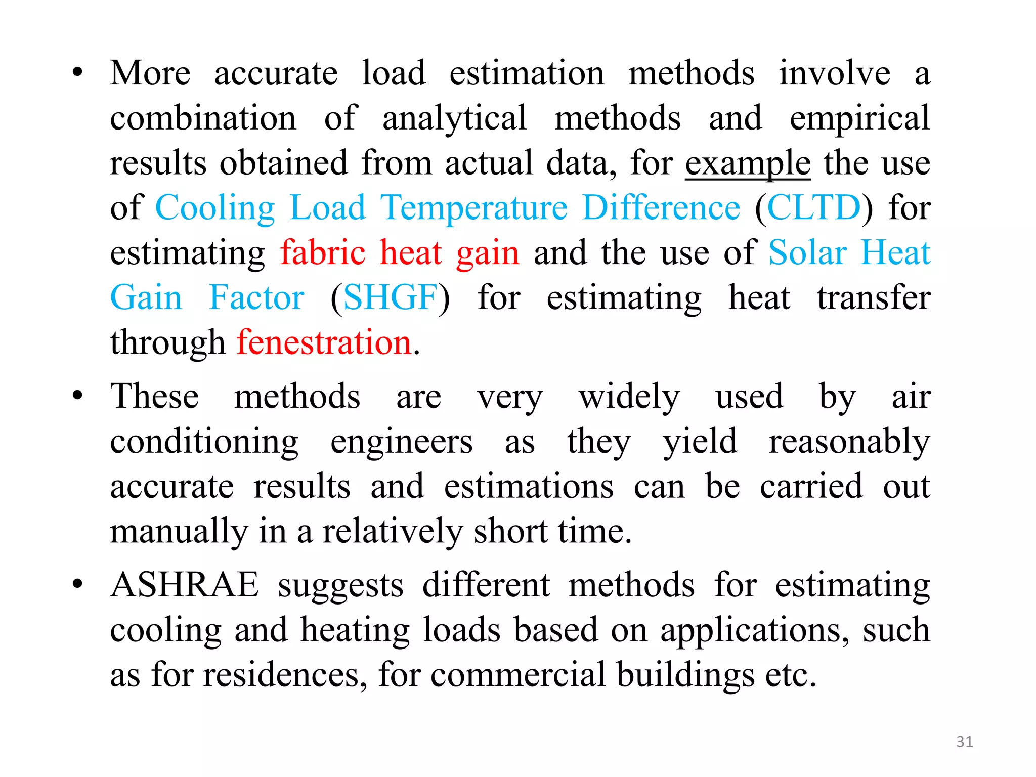 Heating and cooling load of a building | PPTX