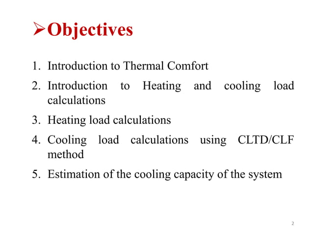 Heating and cooling load of a building | PPTX | Weather | Science