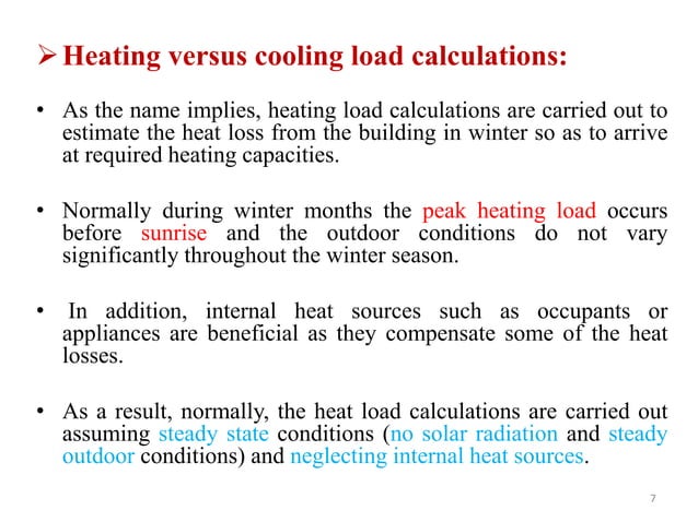 Heating and cooling load of a building | PPTX | Weather | Science
