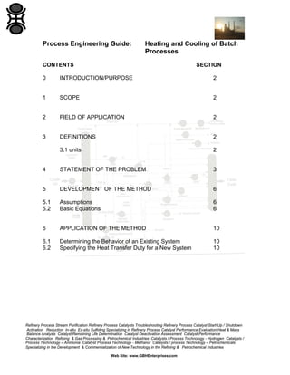 Heating and Cooling of Batch Processes | PDF
