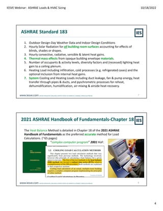 Heating & Cooling Loads and HVAC Equipment Sizing Slides | PDF