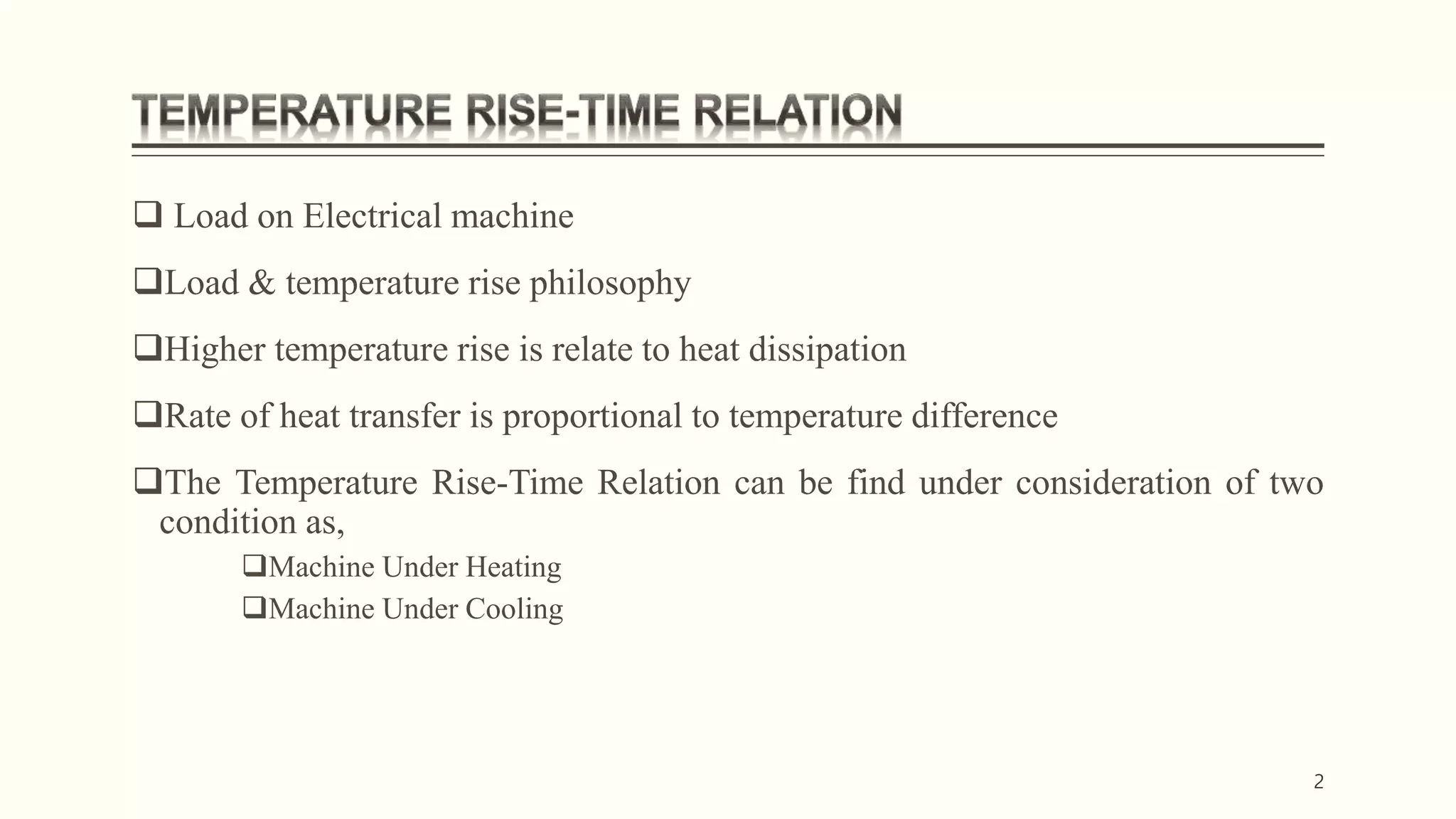 Heating cooling & ventilation: Temperature rise - time relation | PPTX