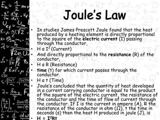 Heating effect of electric current, Physics, Electricity | PPTX