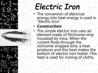 Heating effect of electric current, Physics, Electricity | PPTX