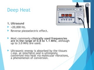 HEATING MODALITIES ELECTROTHERAPY.ppt | Skin and Dermatology | Diseases ...