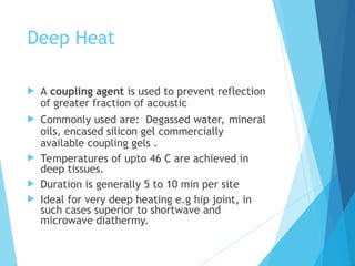 HEATING MODALITIES ELECTROTHERAPY.ppt | Skin and Dermatology | Diseases ...