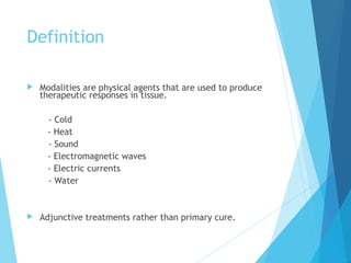 HEATING MODALITIES ELECTROTHERAPY.ppt | Skin and Dermatology | Diseases ...