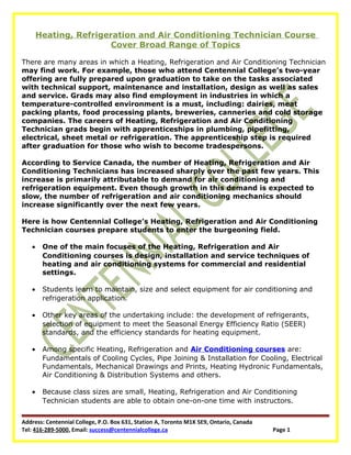 Heating, refrigeration and air conditioning technician course cover ...