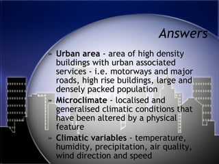Climate: Urban Heat Islands | PPT