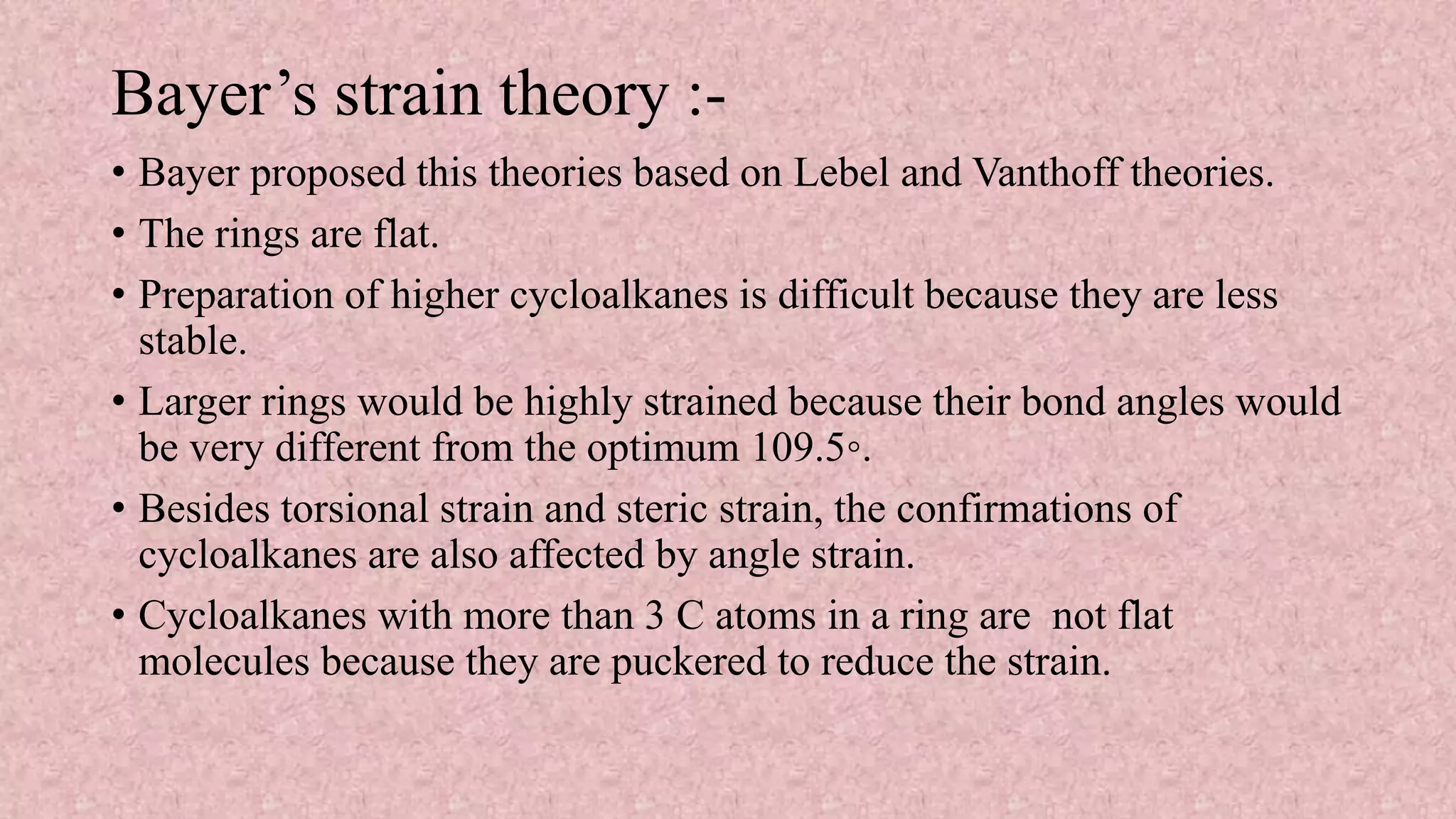 Heat of combustion & bayers theory sem 5 | PPTX