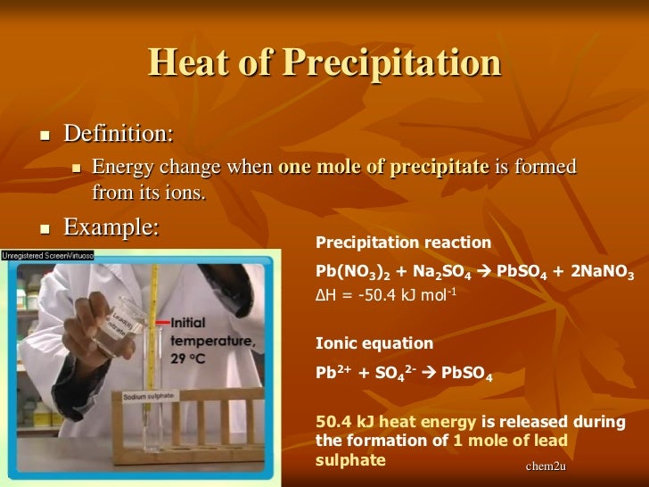 Precipitate Definition And Example In Chemistry Heat Of Precipitation