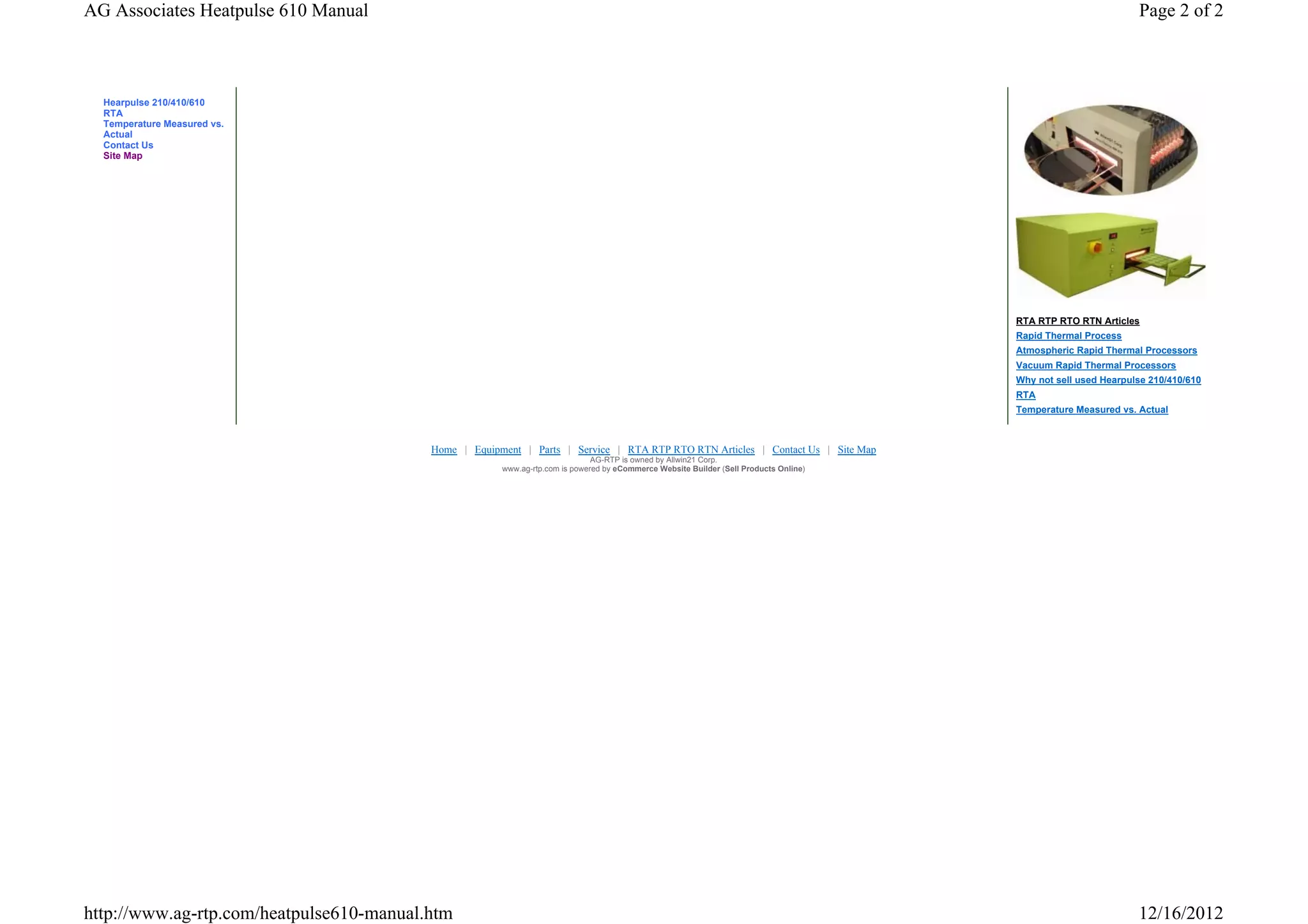 Heatpulse610 manual | PDF