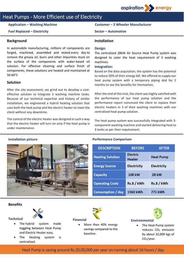 Heat Pump case studies Aspiration Energy | PDF