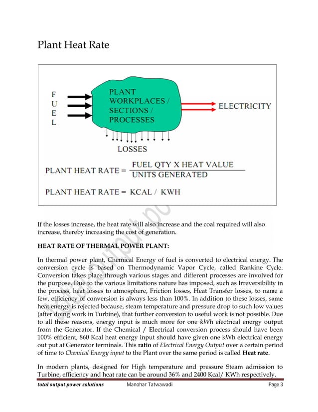 Heat rate of thermal power plant | PDF | Power and Energy Industry ...