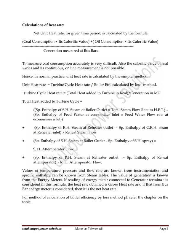 Heat rate of thermal power plant | PDF | Power and Energy Industry ...