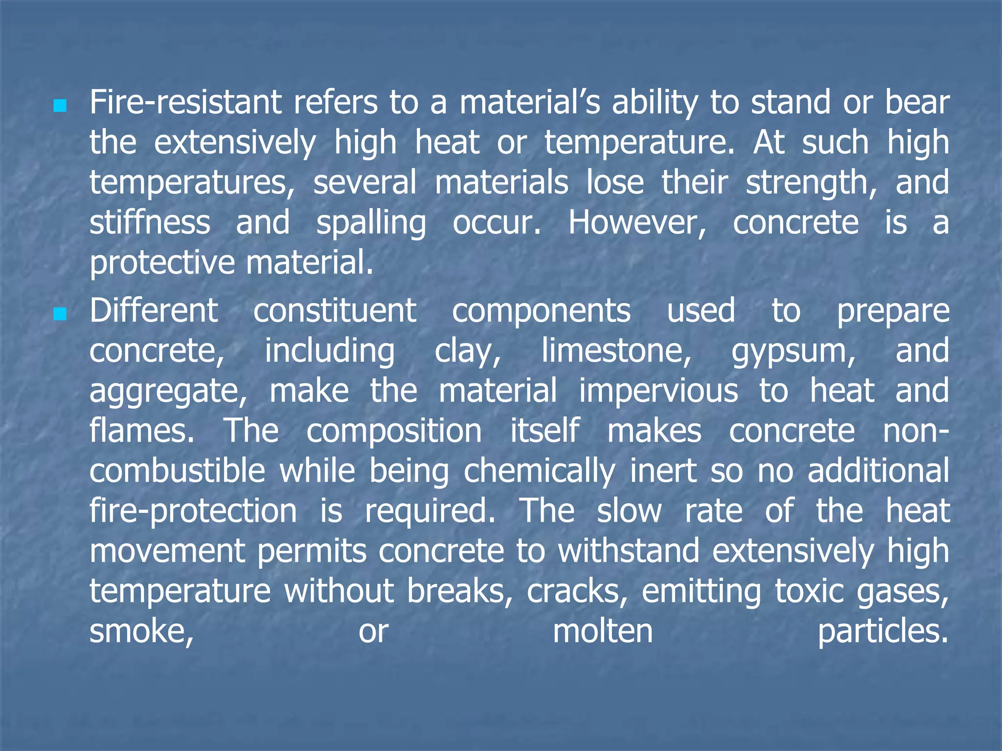 Heat Resistant Concrete Presentation ppt | PPT