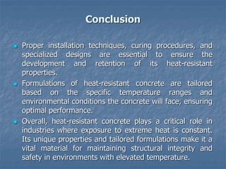 Heat Resistant Concrete Presentation ppt | PPT