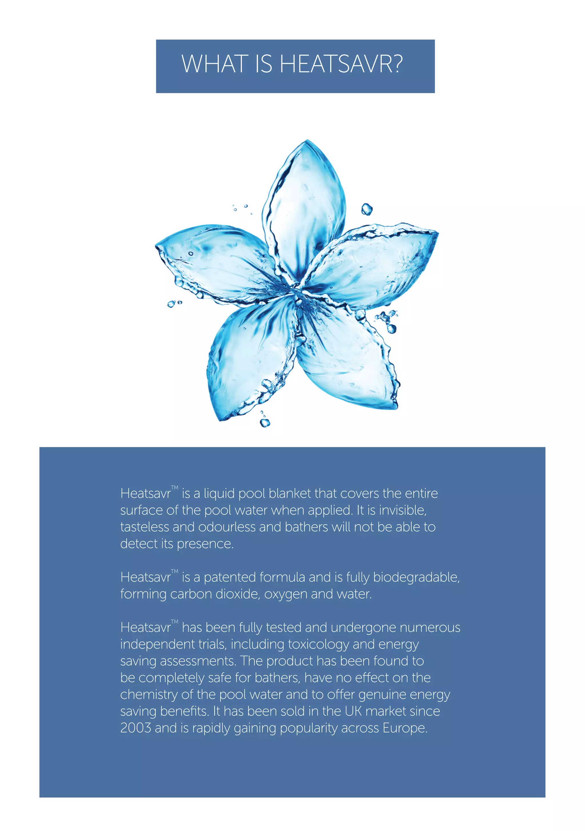 Heatsavr liquid pool cover | PDF