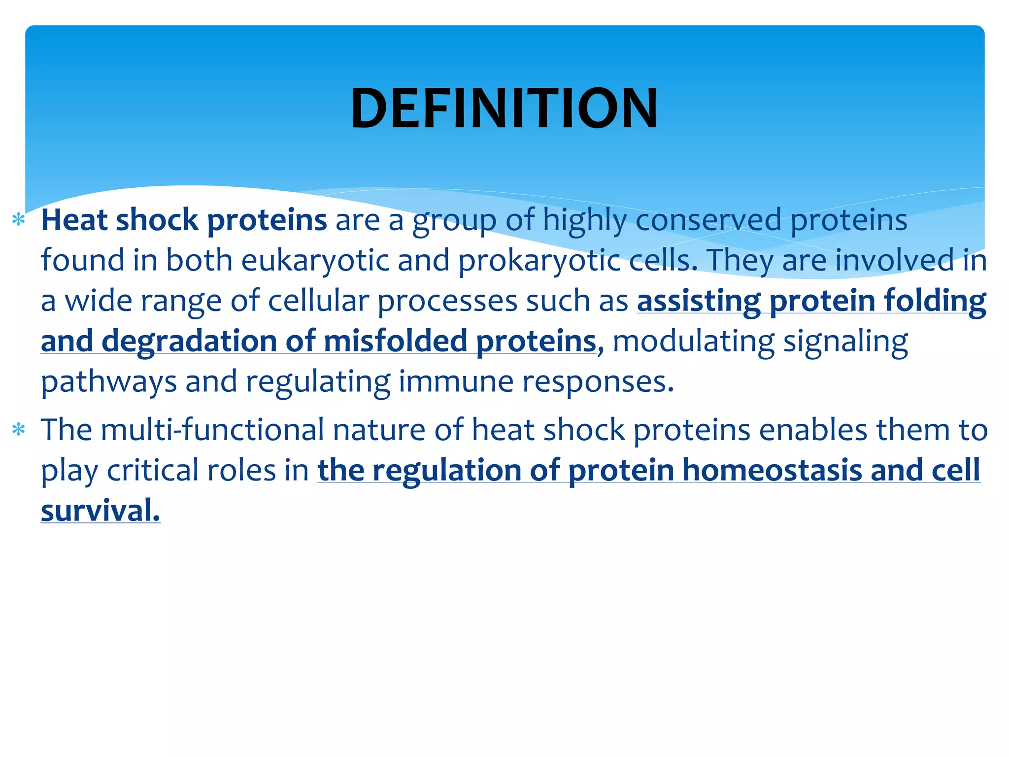 Heat shock proteins final presentation | PPTX