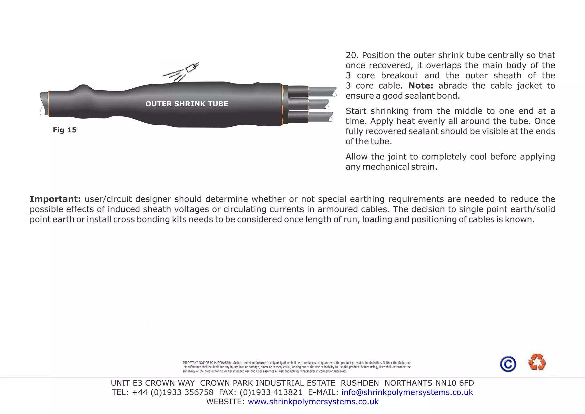 7. Heat Shrink Cable Joint (HV) - 11kV Trifurcating (3 Core XLPE to 3 x ...