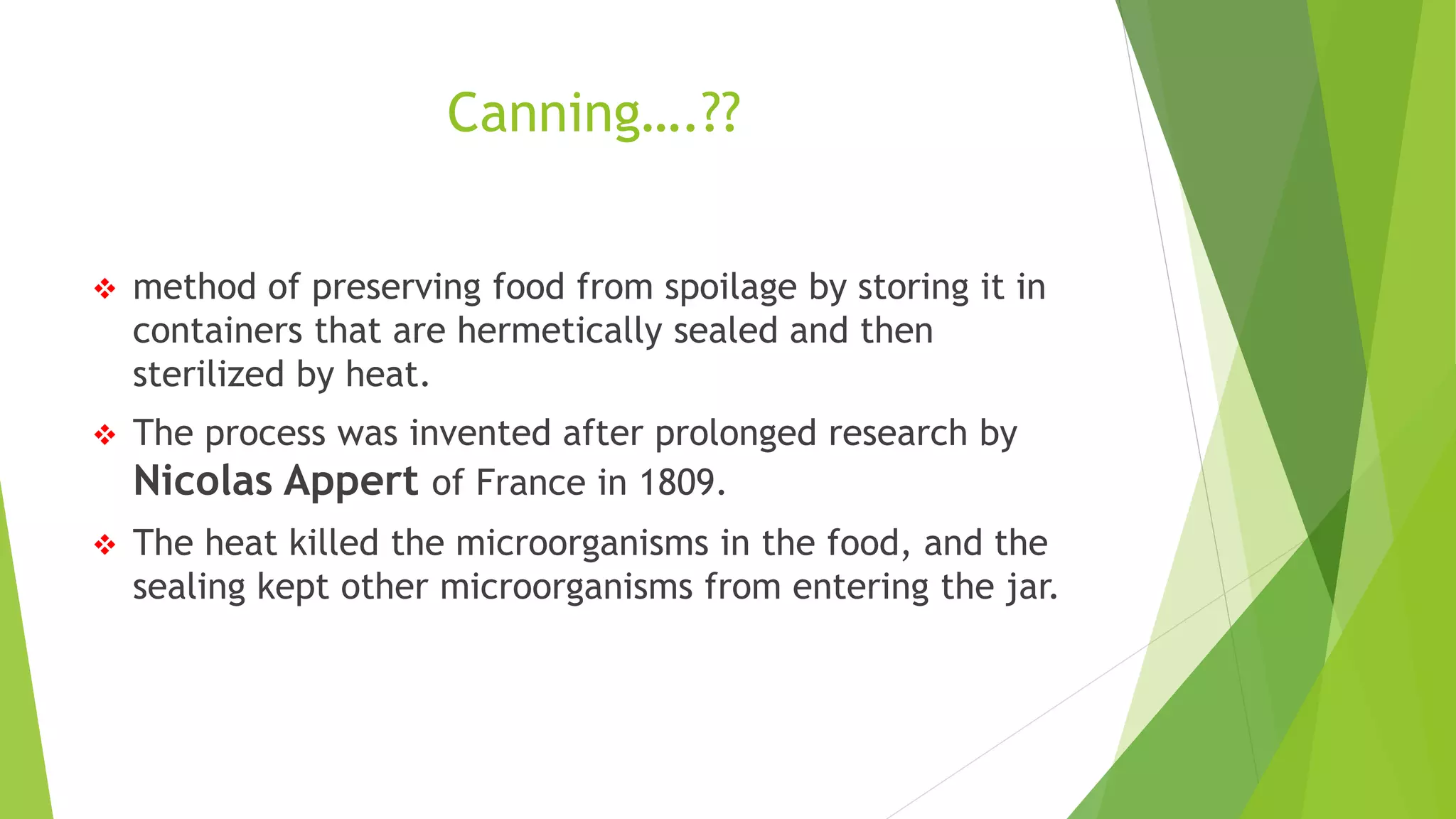 Heat sterilization of canned food vahid 1 | PPTX