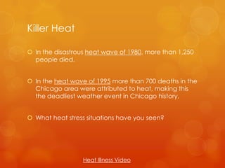 Managing Heat Stress in the Workplace | PPTX