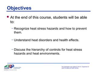 heat stress presentation by NC Department | PPTX