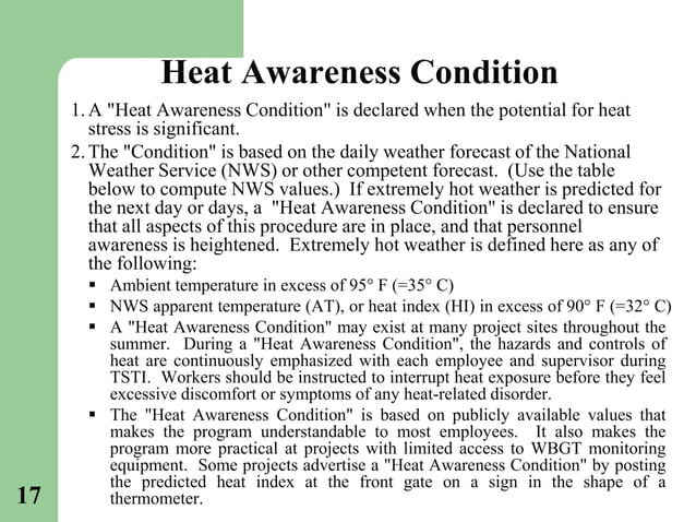 Heat Stress HSE Presentation regarding heat stress | PPT
