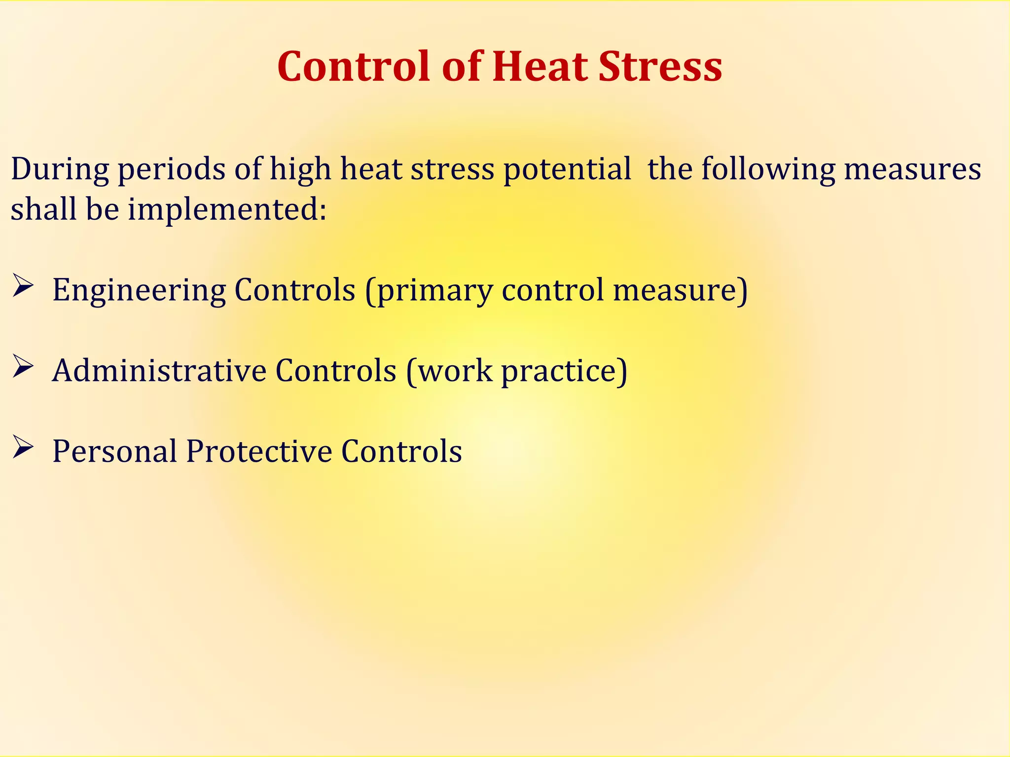 Heat stress program (management's role) | PPT