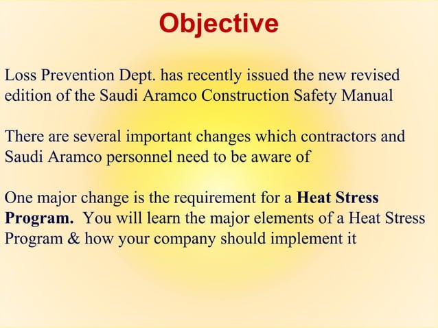 Heat stress program (management's role) | PPT