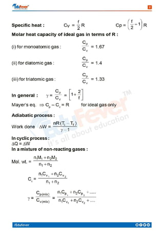 Heat & Thermodynamics - Physics Revision Notes | PDF