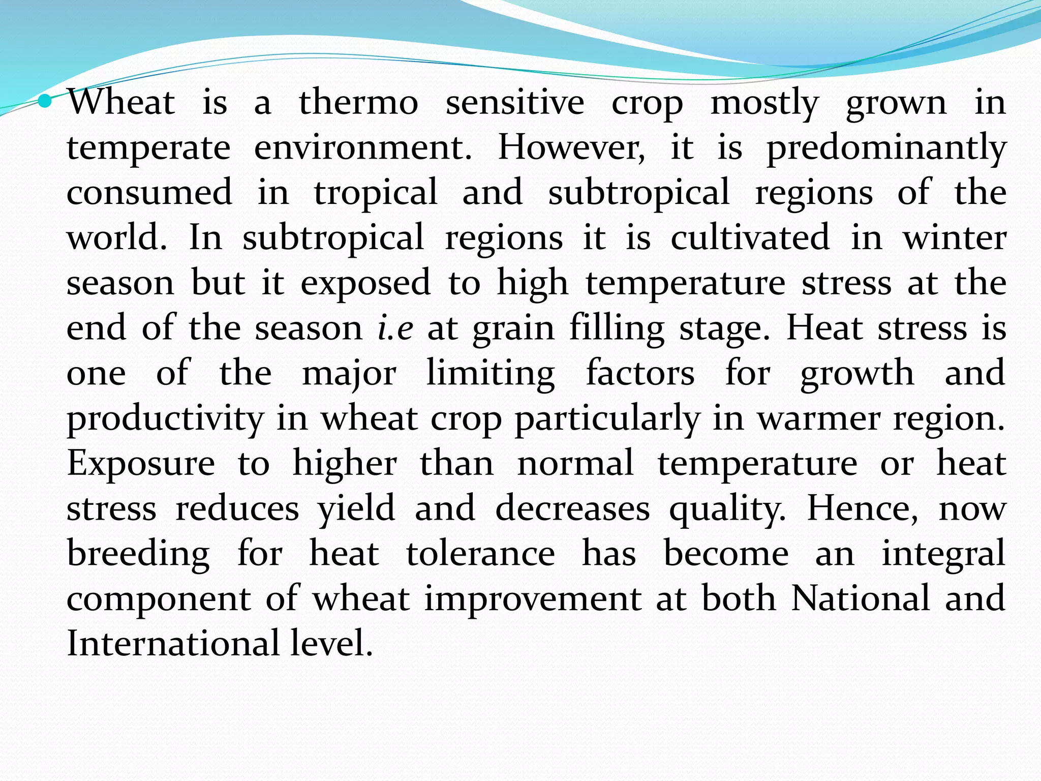 Heat tolerance in wheat | PPTX
