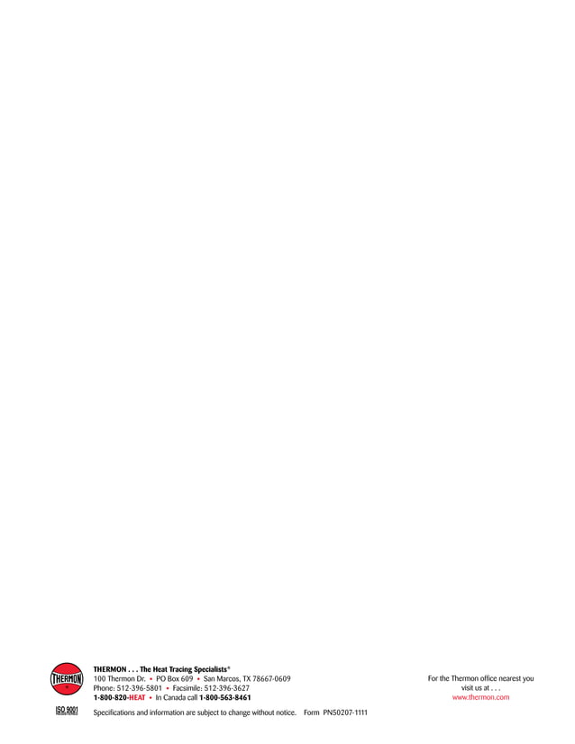 Heat tracing installation by Thermon | PDF | Science