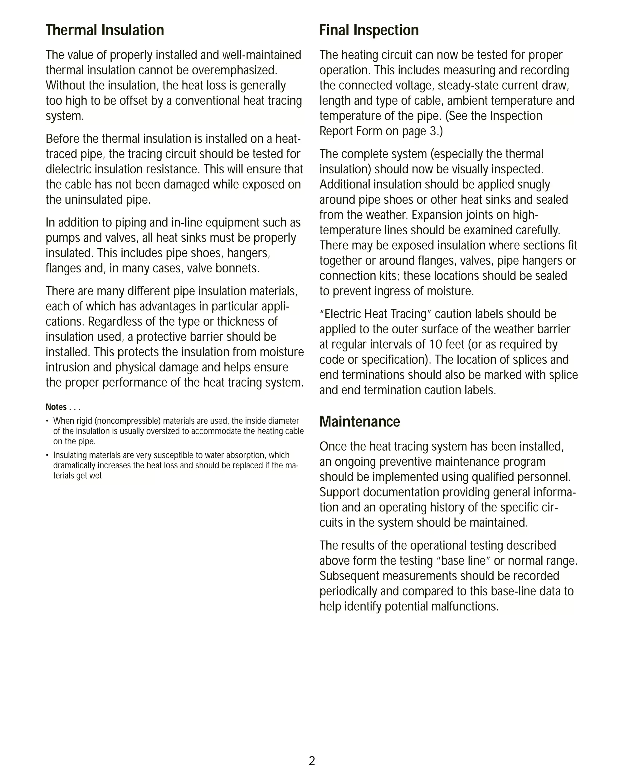 Electric Heat tracing maintenance and troubleshooting by Thermon | PDF