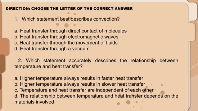 HEAT TRANSFER.pptx for grade 9 students | PPTX | Chemistry | Science