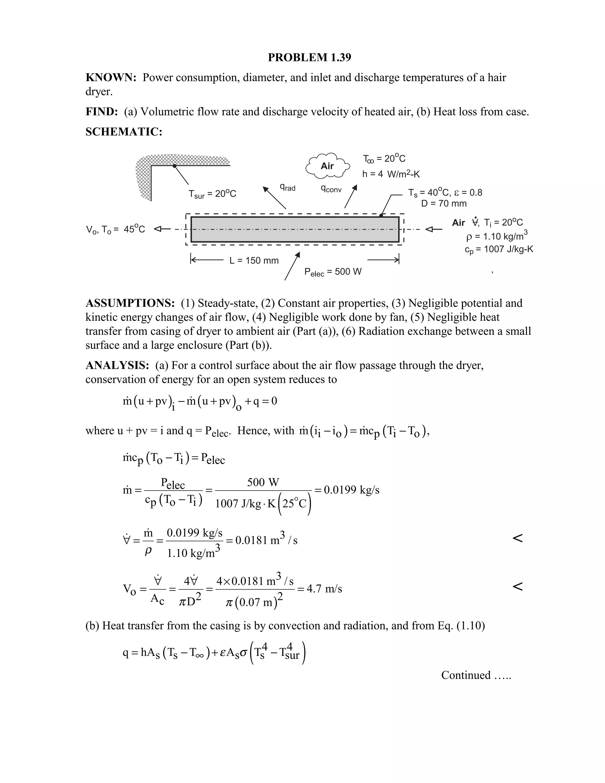 Heat transfer 5th ed incropera solution manual | PDF