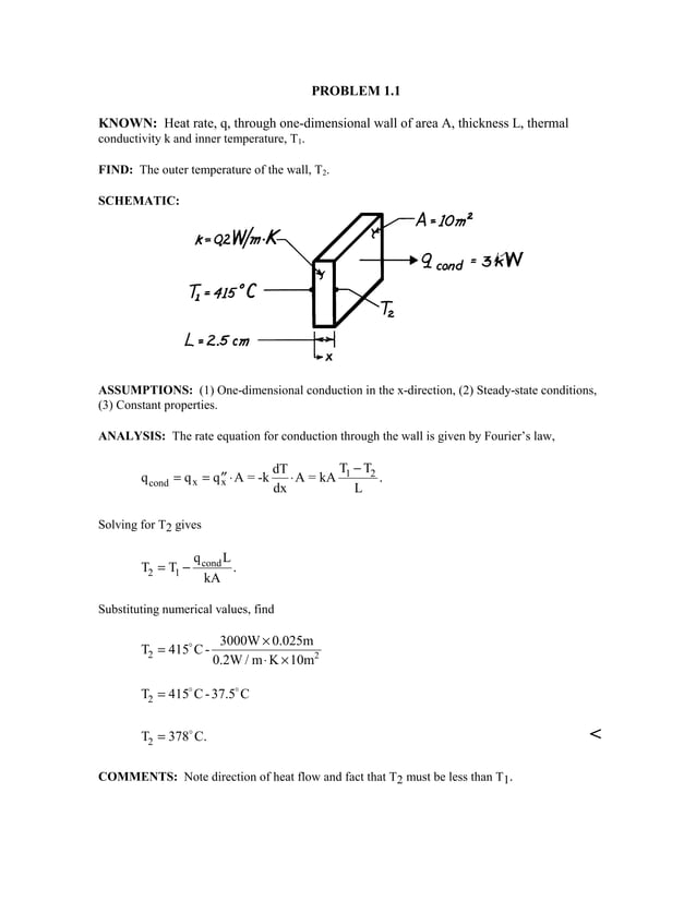 Heat transfer 5th ed incropera solution manual | PDF