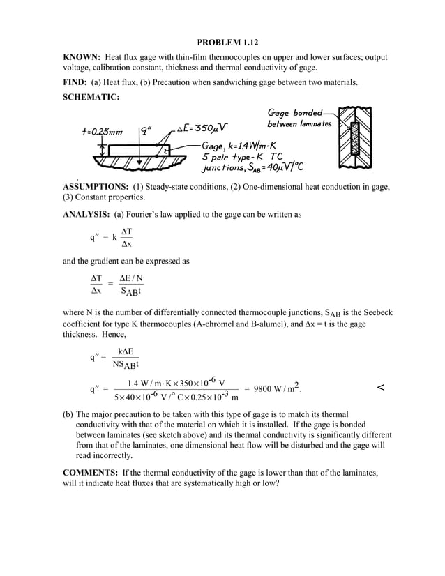 Heat transfer 5th ed incropera solution manual | PDF