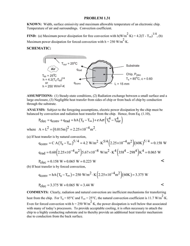 Heat transfer 5th ed incropera solution manual | PDF