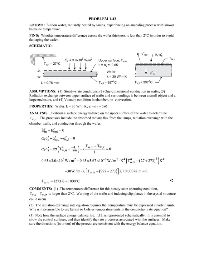 Heat transfer 5th ed incropera solution manual | PDF
