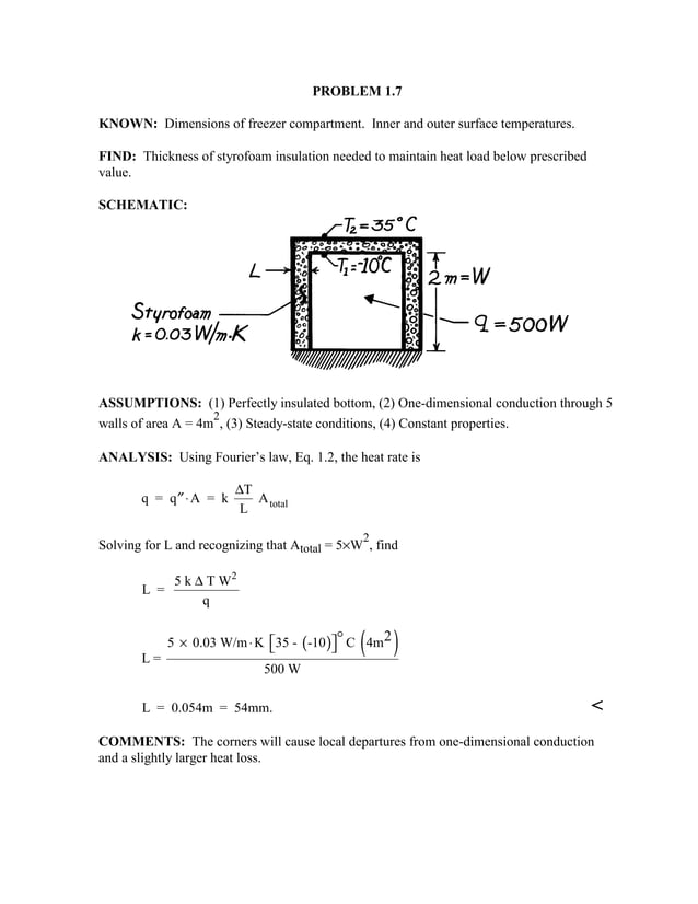 Heat transfer 5th ed incropera solution manual | PDF