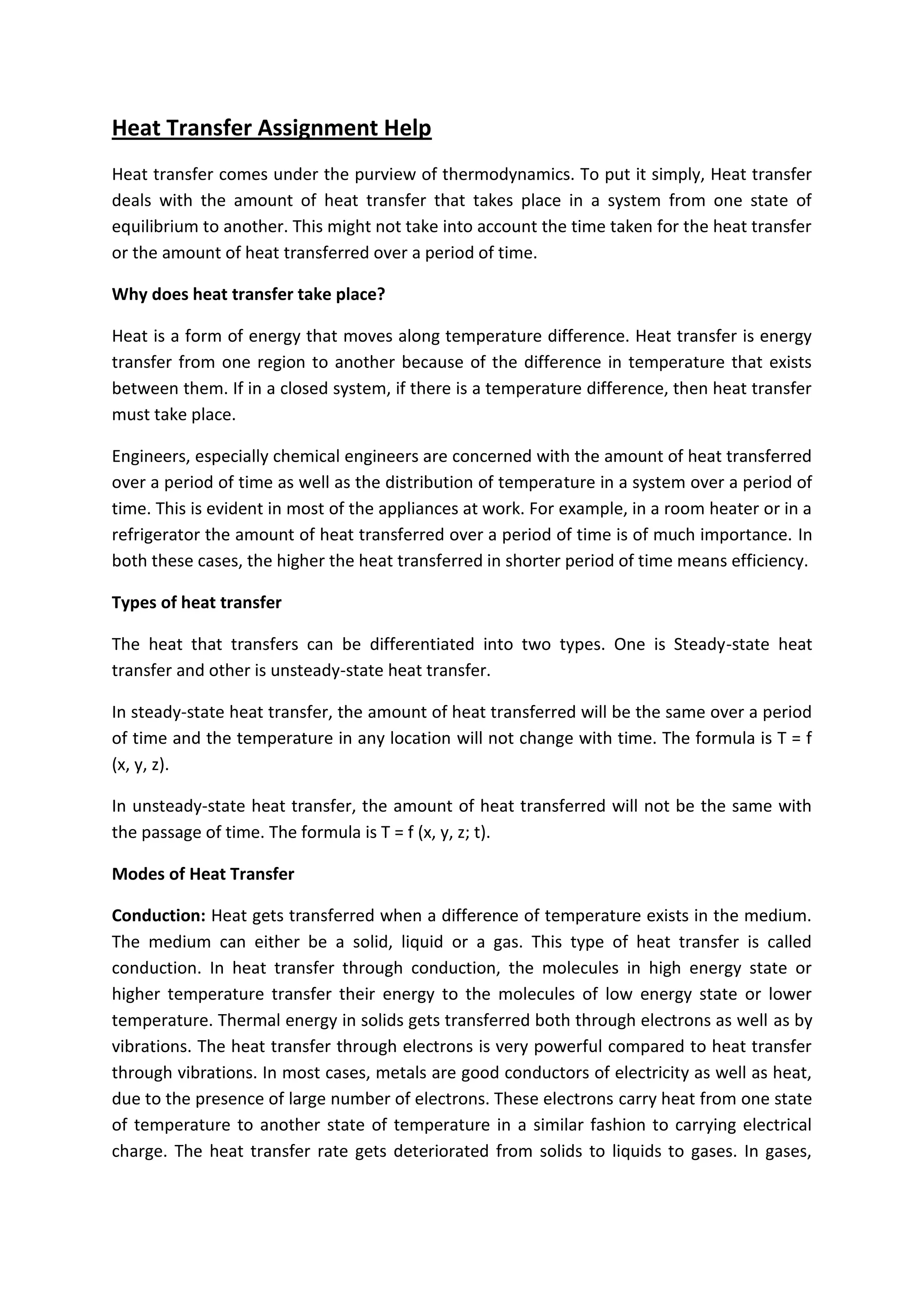 Heat Transfer Assignment Help | PDF