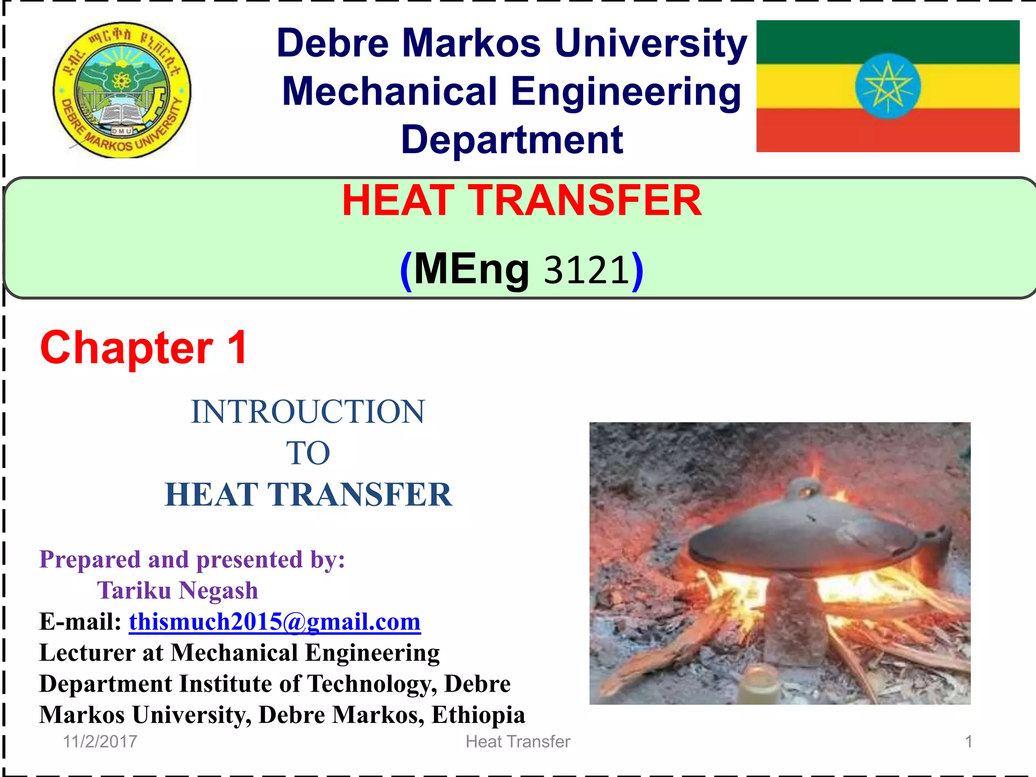 Heat transfer chapter one and two | PPTX