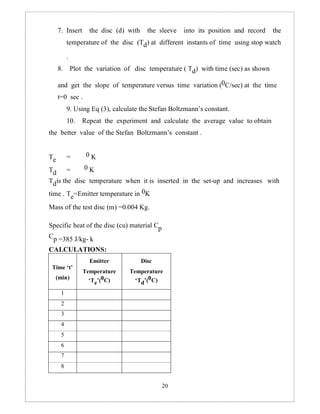 Heat transfer experiment for chemical engineering student | PDF