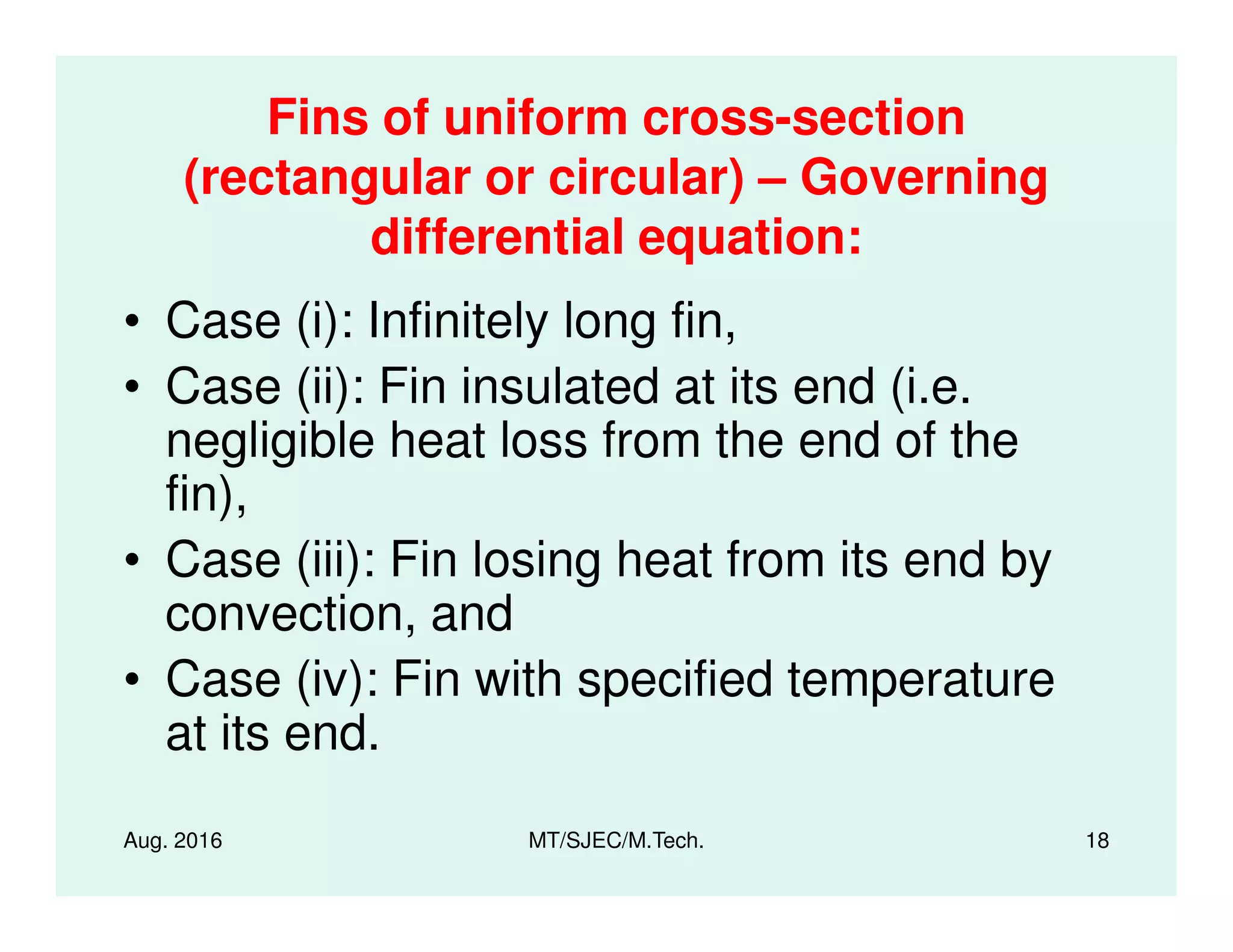 Heat transfer from extended surfaces (or fins) | PDF