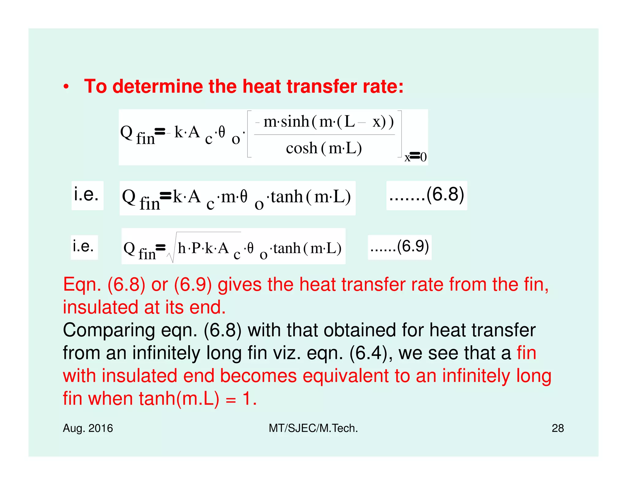 Heat transfer from extended surfaces (or fins) | PDF