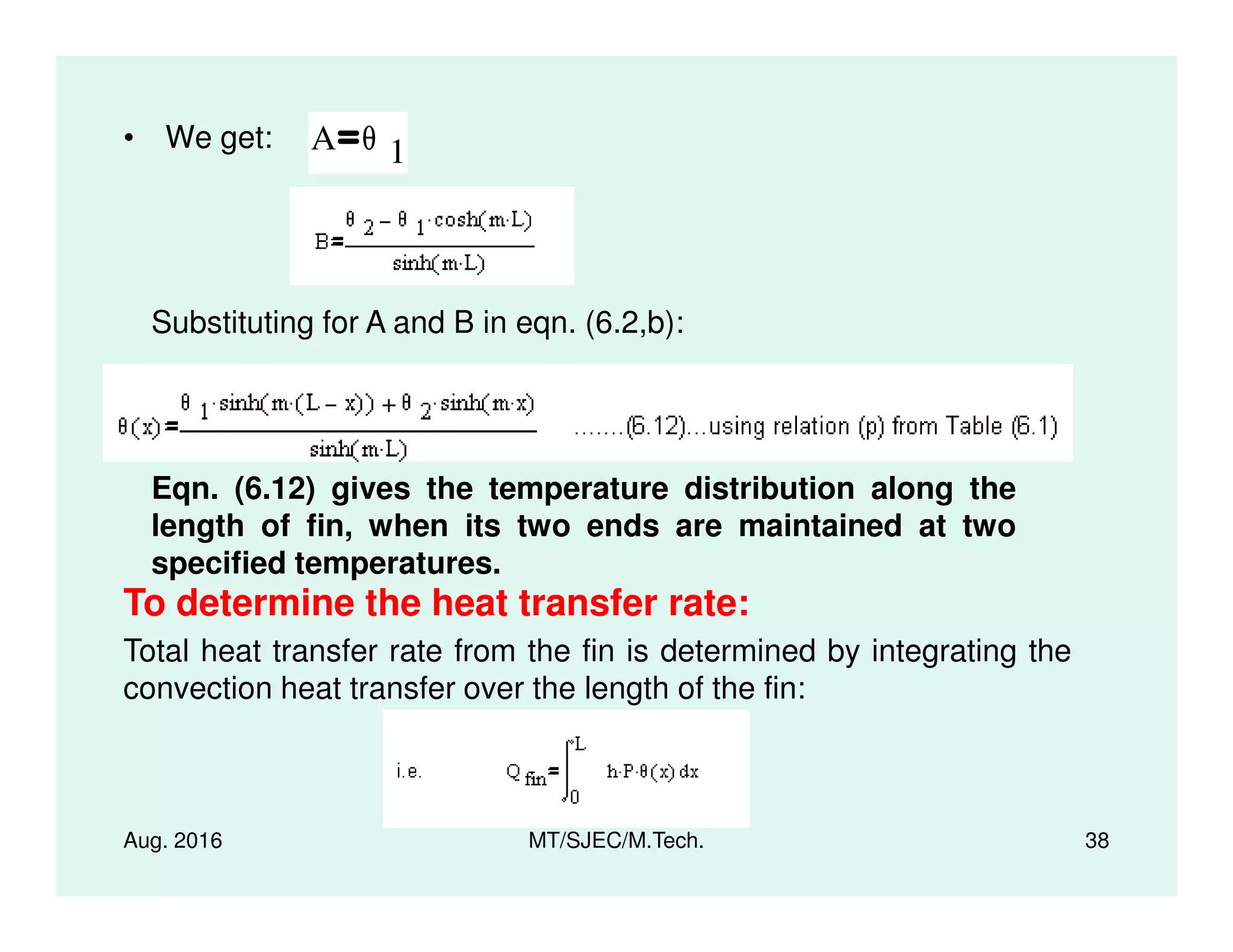 Heat transfer from extended surfaces (or fins) | PDF