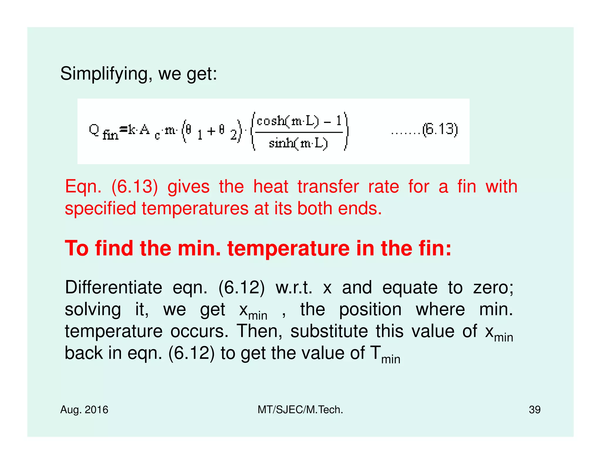 Heat transfer from extended surfaces (or fins) | PDF