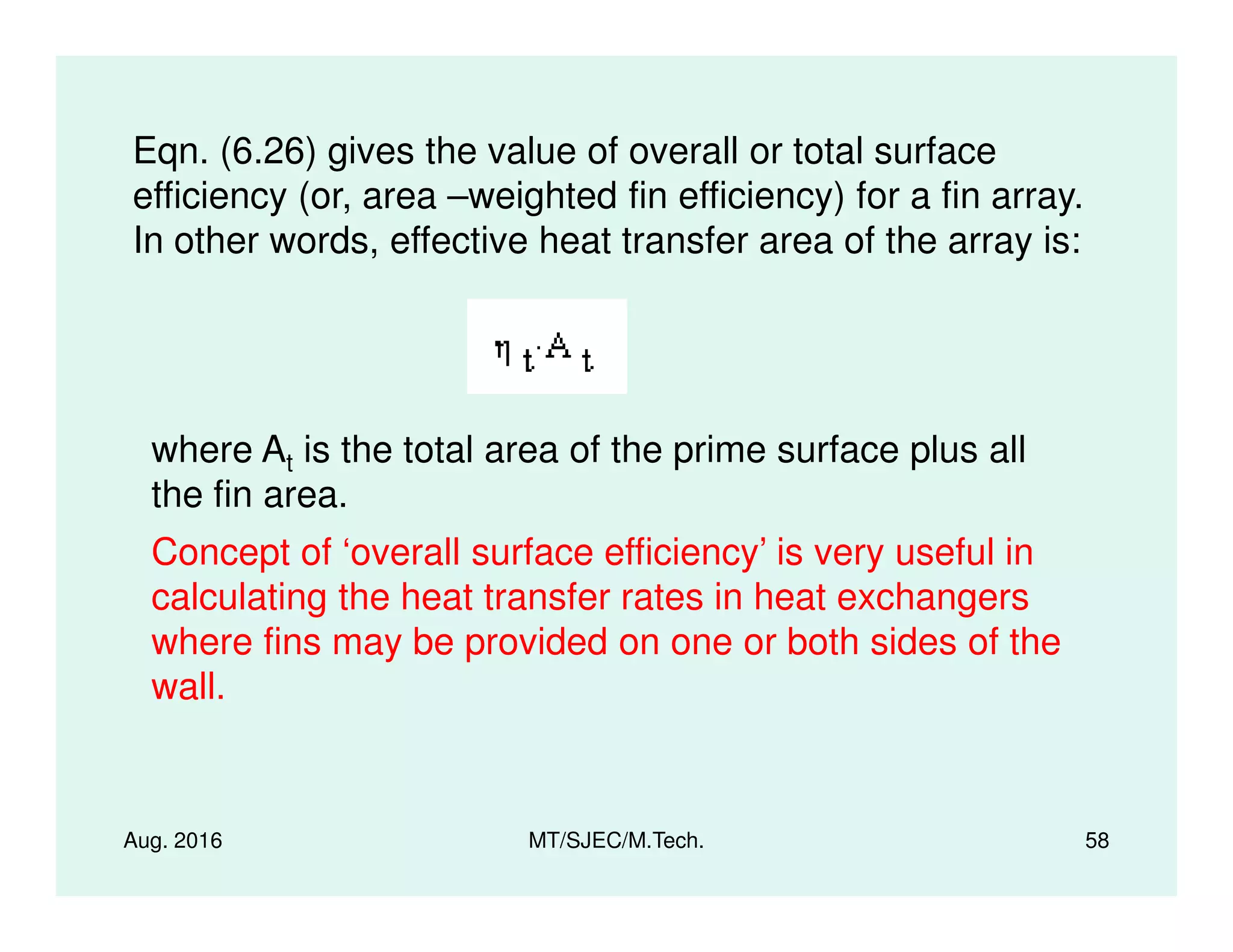 Heat transfer from extended surfaces (or fins) | PDF