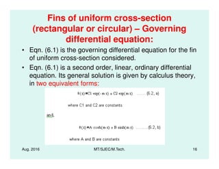 Heat transfer from extended surfaces (or fins) | PDF